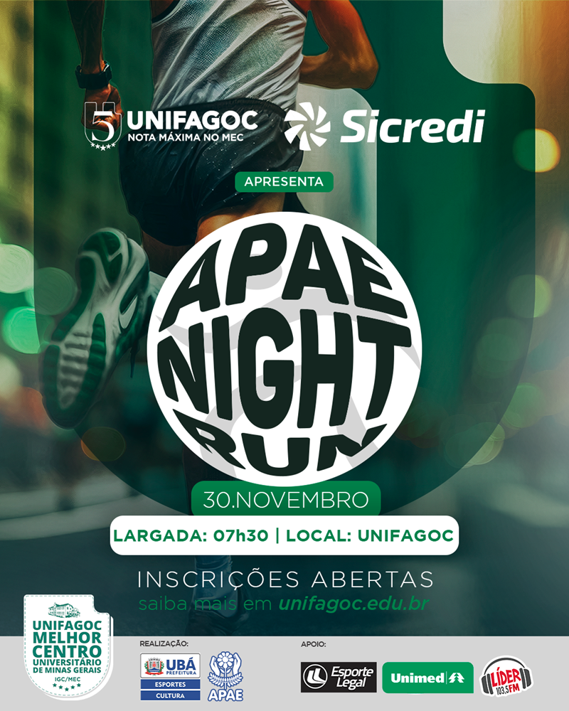 UNIFAGOC promove corrida rústica APAE Night Run 2025; inscrições ...